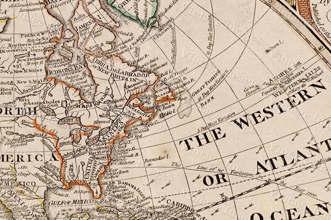 World Map Print 1799 Historical Map of the World Nursery Decor | Etsy