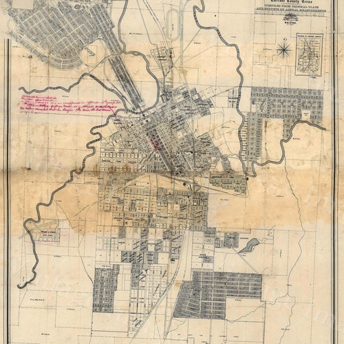 Old Texas Fort Worth Wall Map Vintage Historical Map Antique - Etsy