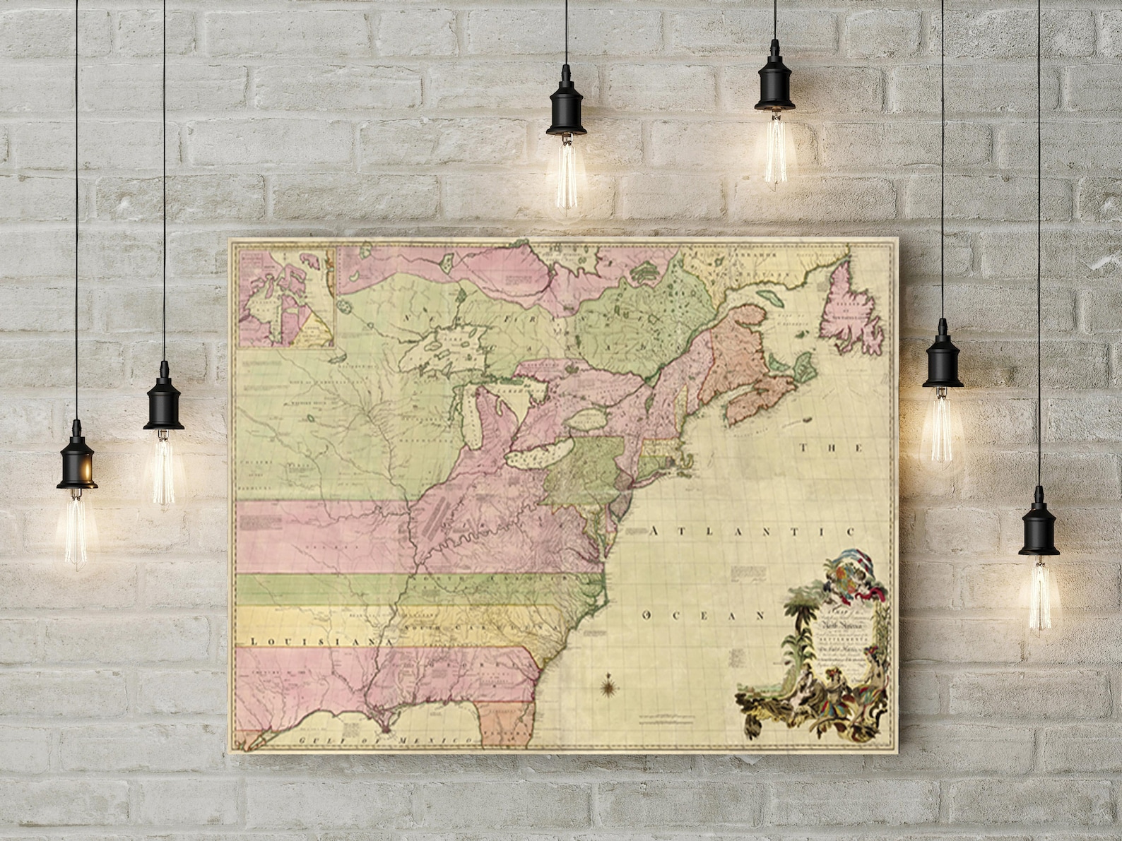 Colonial Map Poster, 1755 Map of British Colonies, North America Map ...