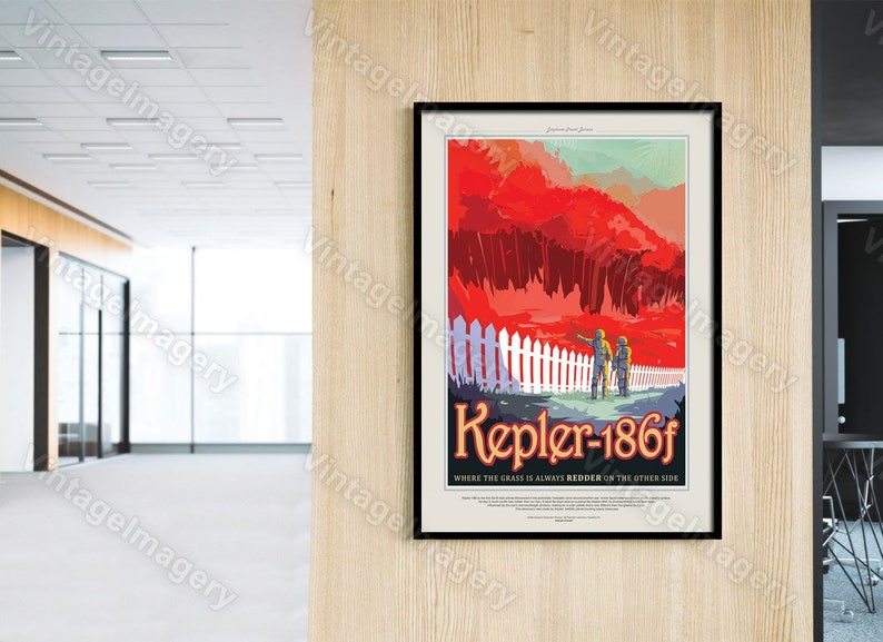 Kepler-186f Poster 2016 NASA/JPL Space Travel Poster Space Art - Etsy ...