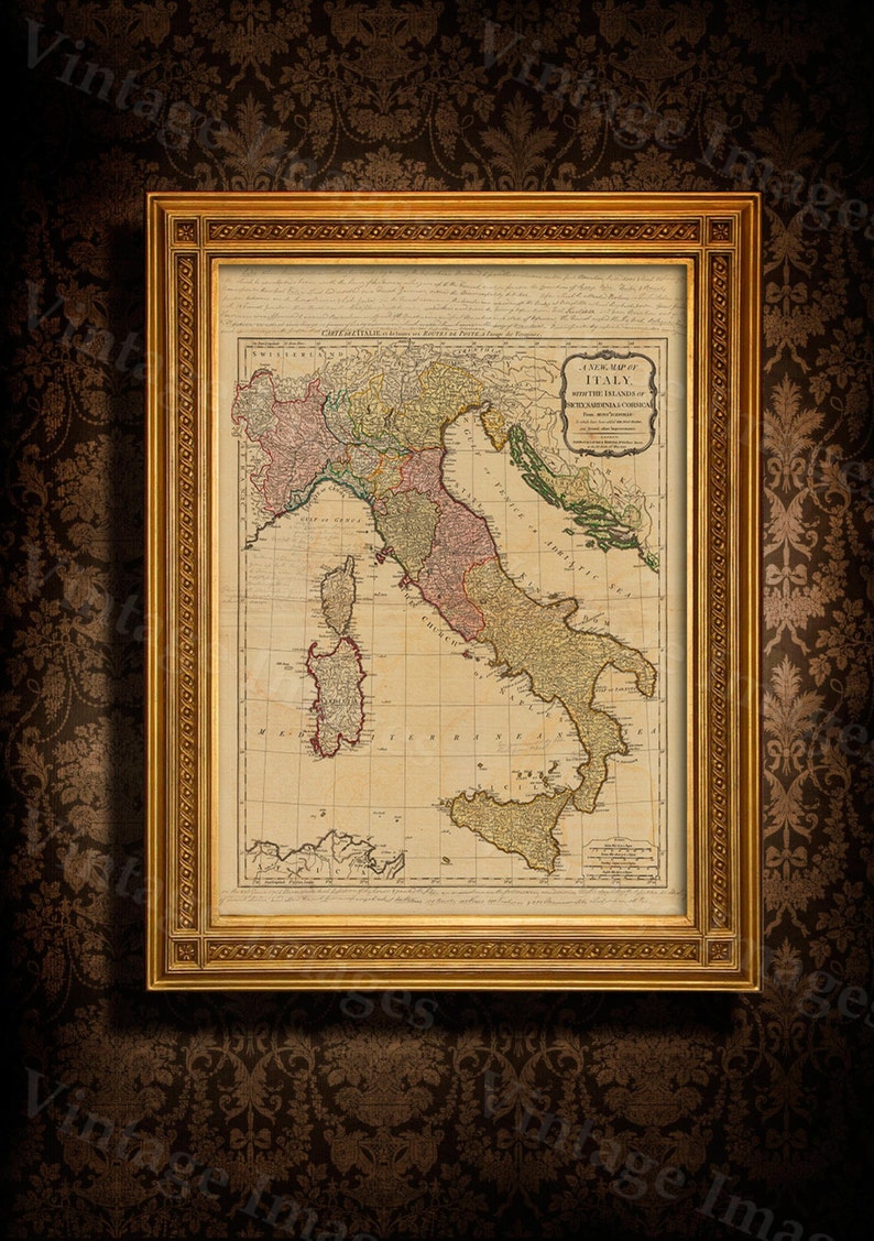 Old Map of Italy 1794 Italian Map in 5 Sizes up to - Etsy Canada
