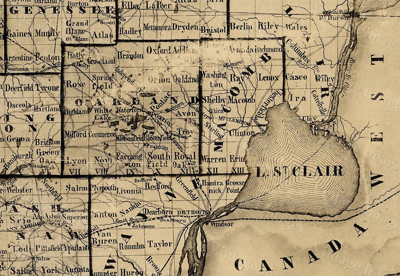 Vintage Michigan Map 1856 Old Map of Michigan Old Antique - Etsy New ...