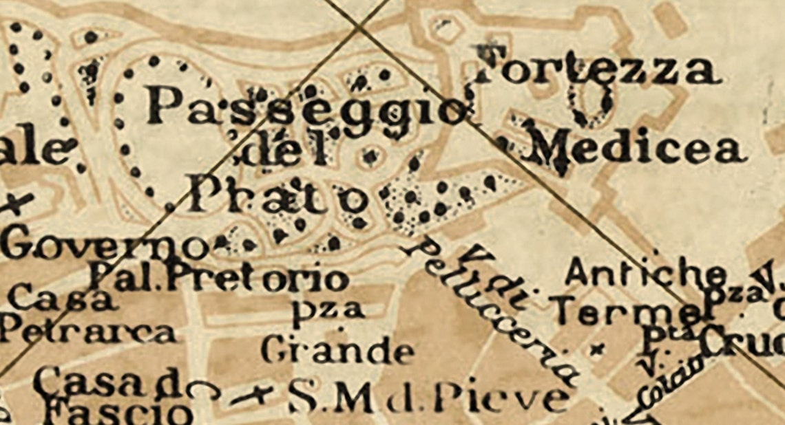 Old Map of Arezzo Italy 1935 Arezzo Map up to 24x36" Old World Style ...