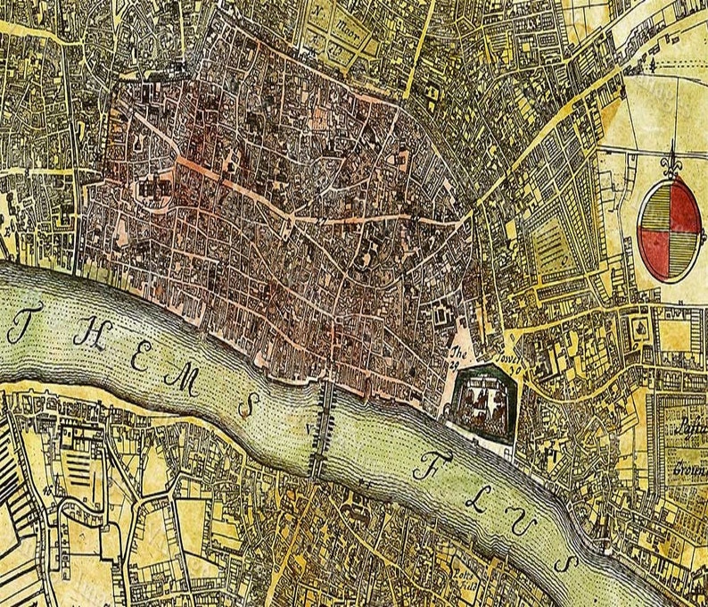 Old London England Map Giant Vintage Historic London England - Etsy