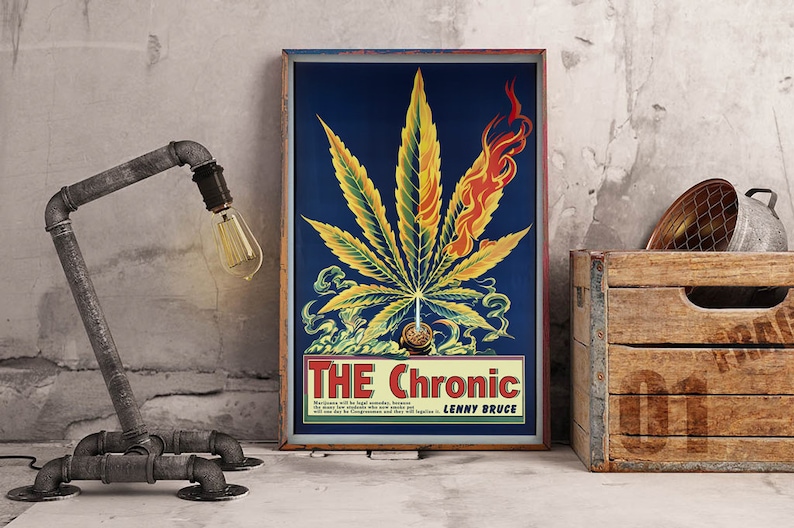 Vintage 1950's Cannabis Decor Dispensary Shop Supply - Marijuana Poster ...