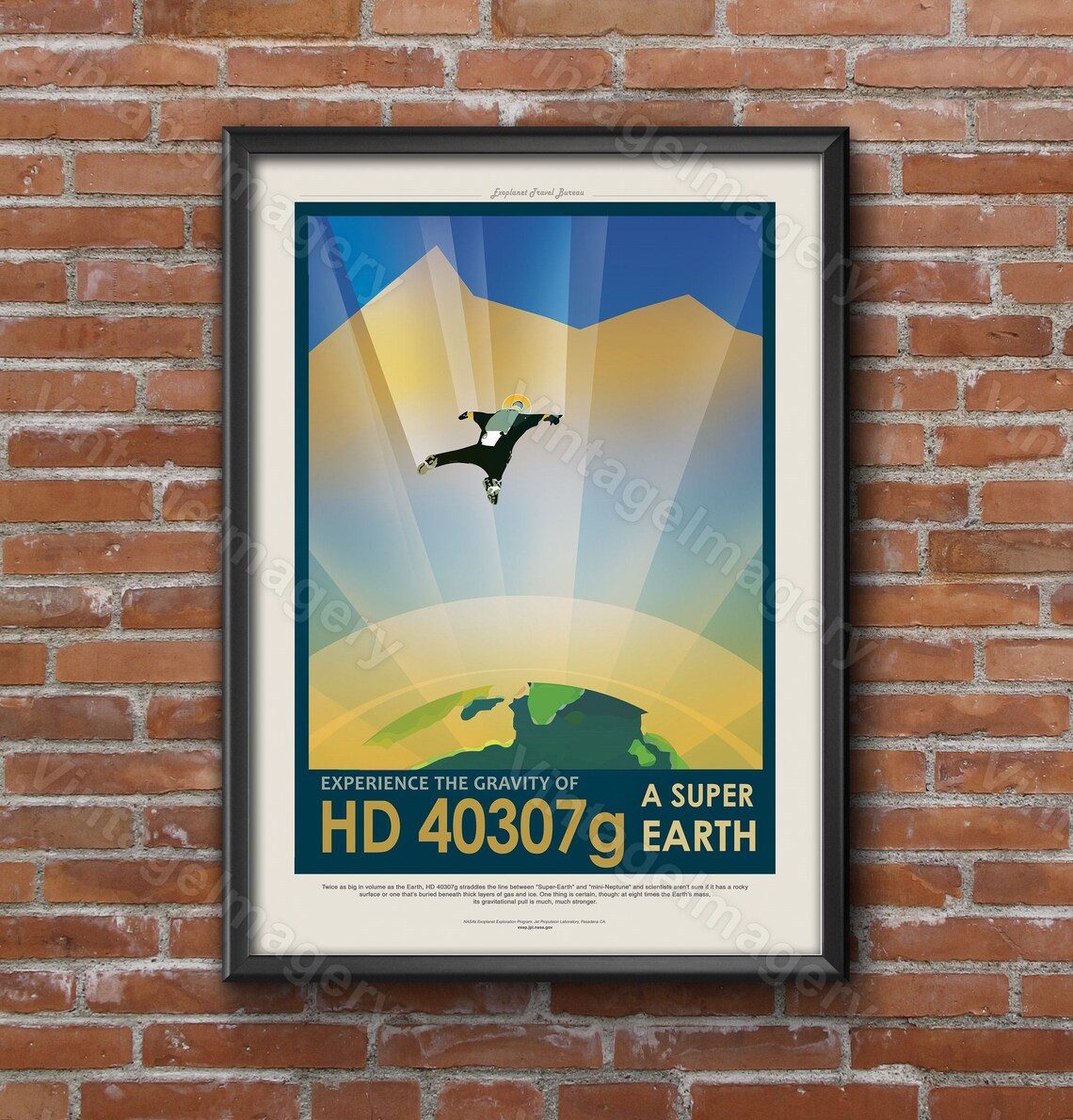 Nasa Exoplanet Travel Poster Super Earth HD 40307g NASA/JPL Space ...