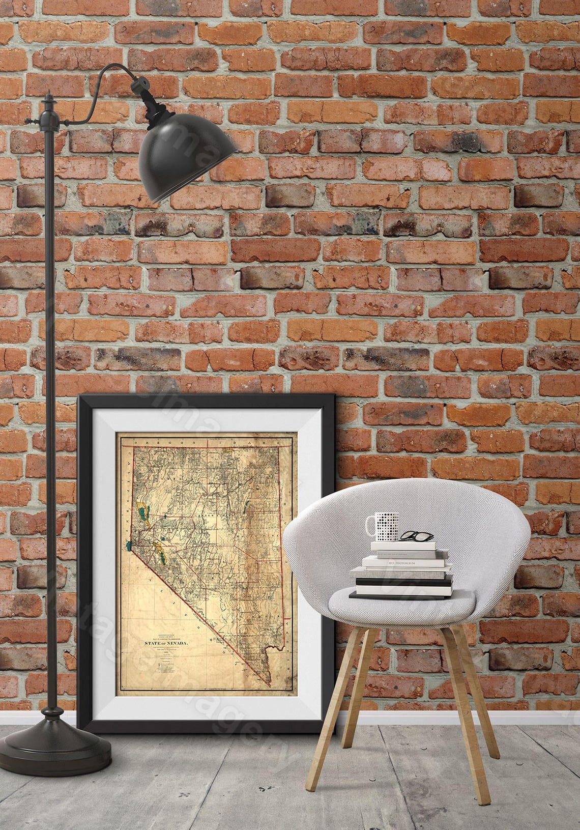 Giant Vintage Map of Nevada Aged Style 1894 Old Nevada Home Decor Wall ...