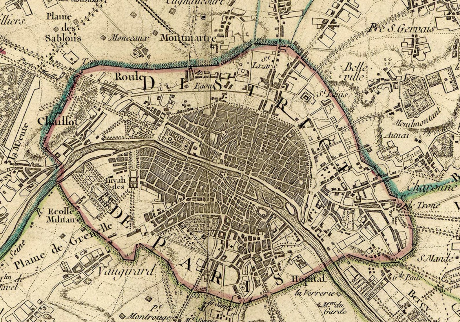 Old Map of Paris (1895) Paris Map in 5 Sizes up to 43"x55" (109x140cm ...
