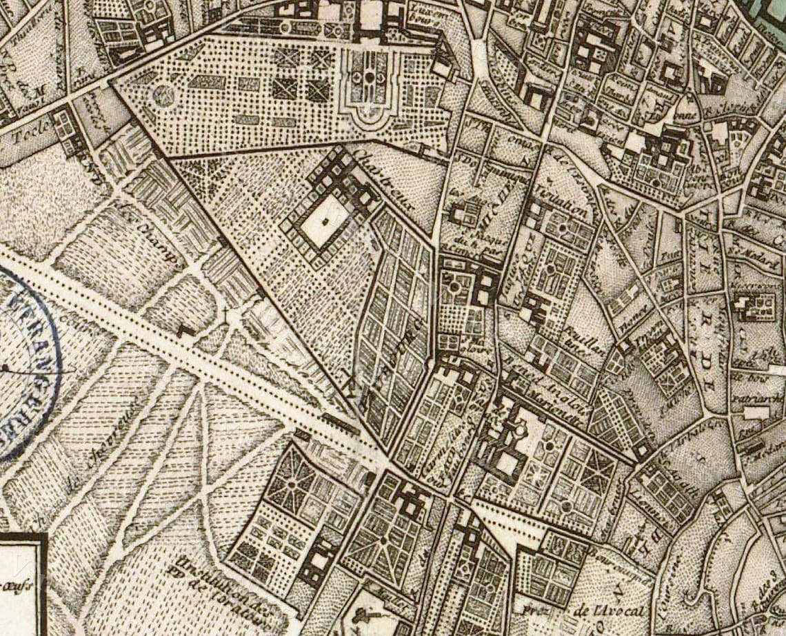Historic PARIS Map 1740 Old Map of Paris Antique Map Paris Wall Map ...
