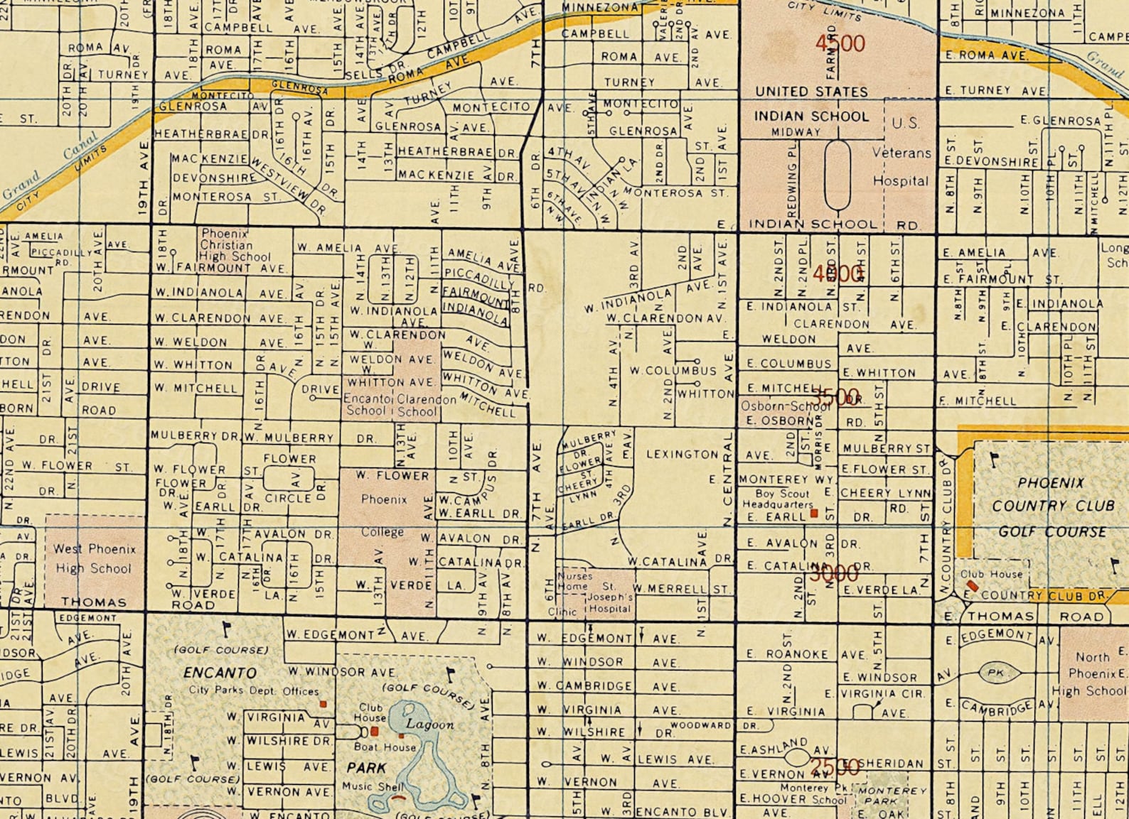 Old Phoenix Map Vintage Phoenix Arizona Map Print Antique - Etsy Canada