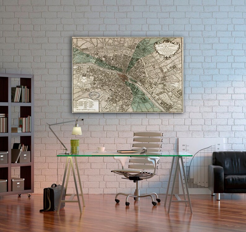 Mapa vintage de París imprimir mapa de París 1740 Antiguo mapa - Etsy ...