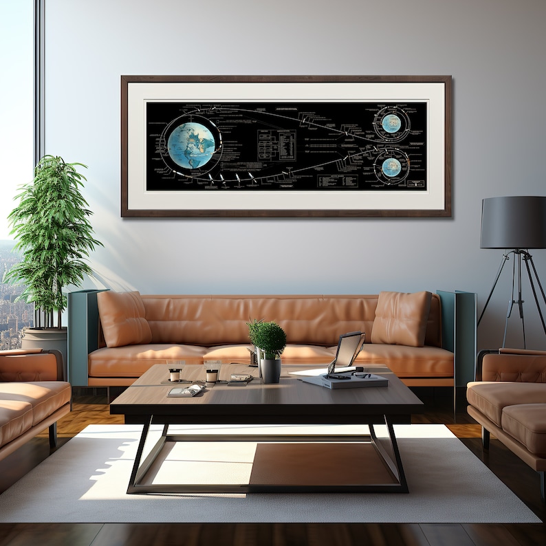 NASA Flight Plan Apollo Manned Lunar Landing Print 1969 Lunar Mission ...
