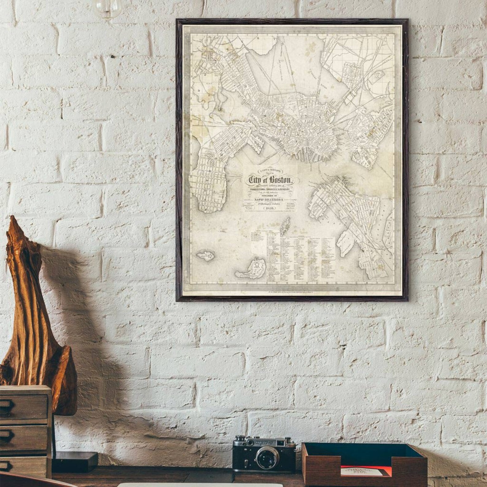 Boston Map, 1850 Antique Map of Boston Massachusetts Vintage Map Print ...