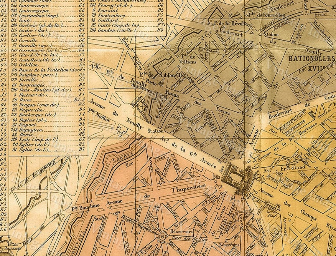 Historic Map of Paris France 1864 Garnier Vintage Map Paris - Etsy