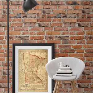 Map of Minnesota 1860 Map of MN Vintage Maps Restoration Style Map ...