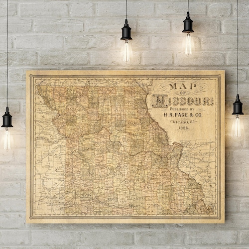 Missouri Vintage Map Print Missouri Map USA Map Art | Etsy