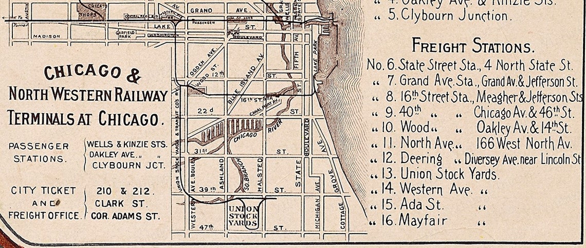 Old Map of Chicago (1902) Chicago Railroad Map, Chicago Map, Vintage ...