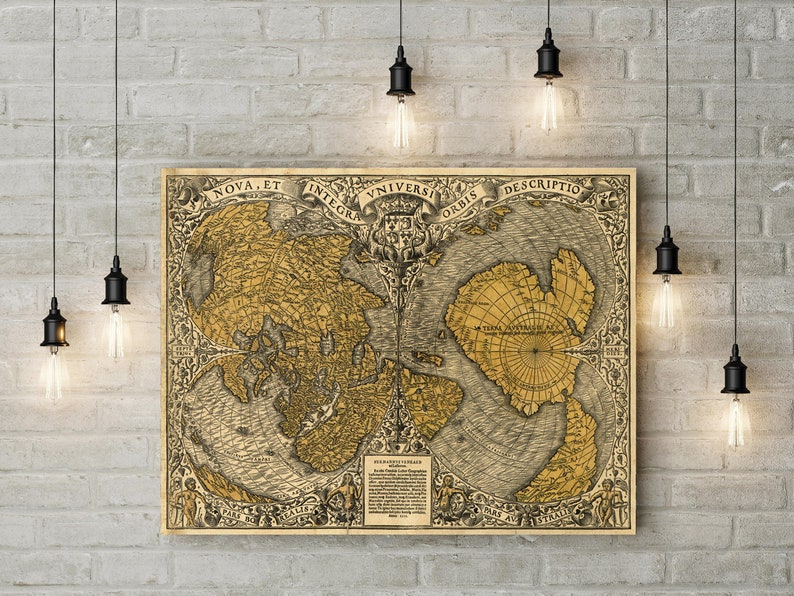 1531 World Map the Oronteus Finaeus Map Vintage Old World - Etsy