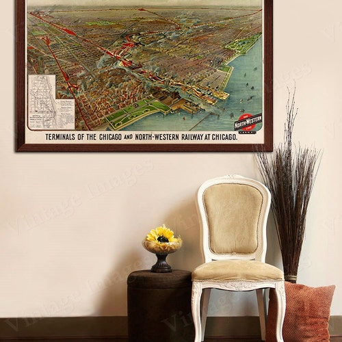 1870 Map of Chicago - Etsy