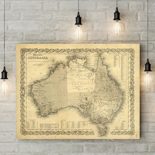 Australia Map Wall Art - Etsy