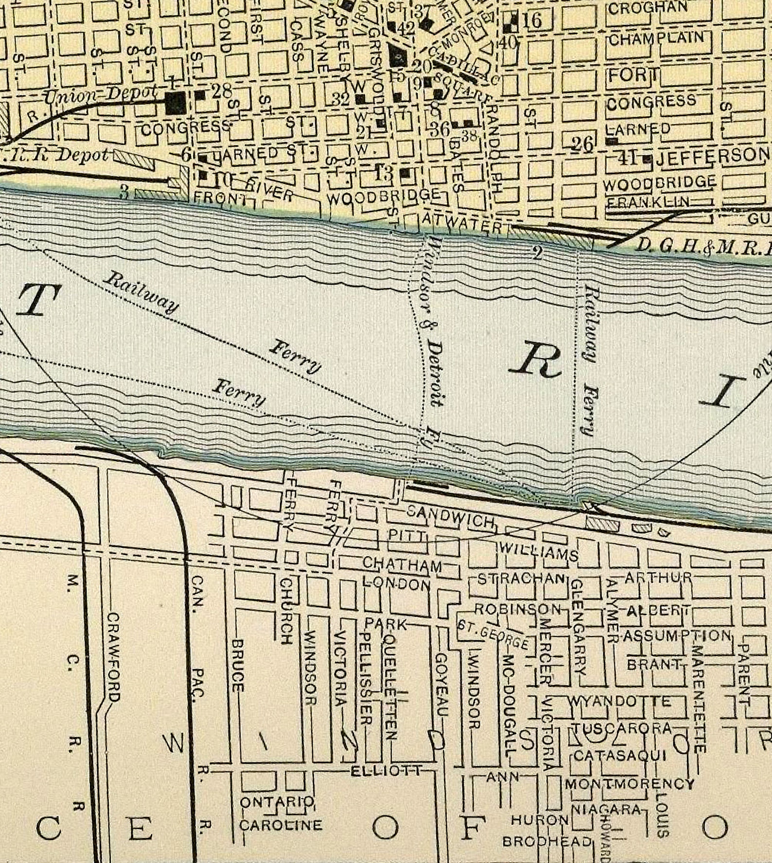 Vintage Detroit Map Map of Detroit Vintage Map of Detroit - Etsy