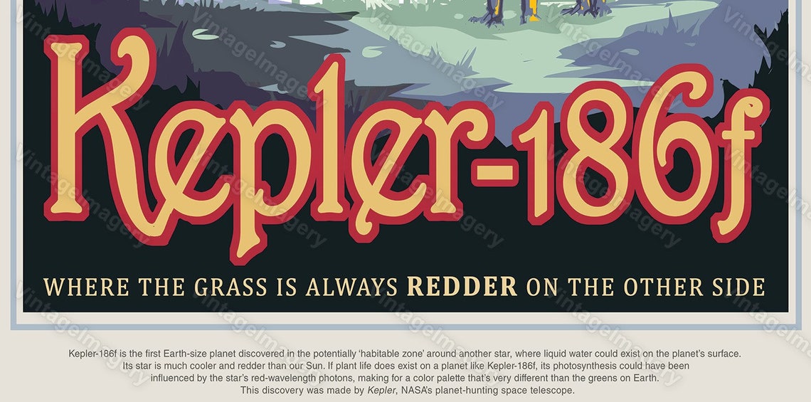 Kepler-186f Poster 2016 NASA/JPL Space Travel Poster Space Art - Etsy