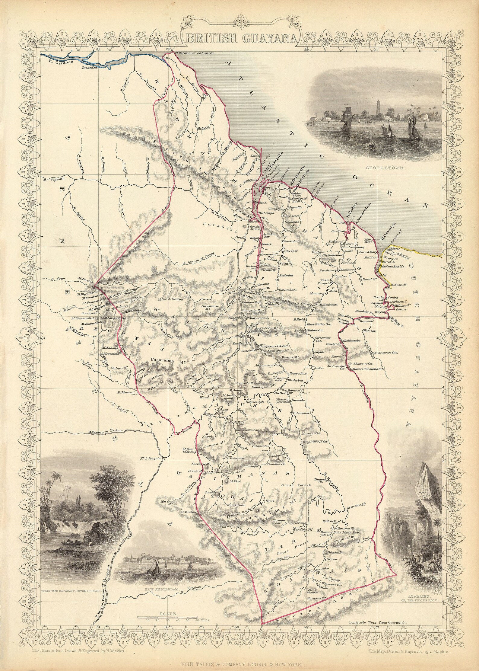 1851 British Guayana Guiana Map Old Map of Guiana Old Style - Etsy
