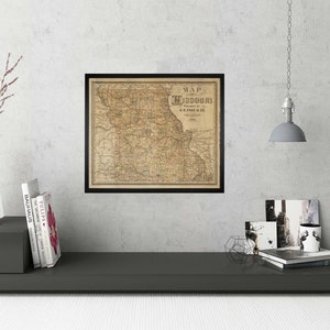 Missouri Map Poster Rustic Vintage Style Travel Map Map Decor Missouri ...