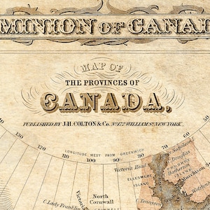 Map of Canada 1855 Canadian Map Vintage Canada Map Restoration ...