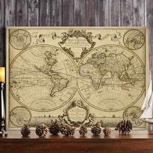 1720 Old World Map,world Map Wall Art, Historic Map Antique Style Map Art Guillaume De L'isle ...