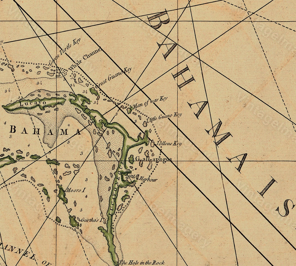 Old Florida Map Vintage Map of Florida 1775 Florida State Pirate Ship ...
