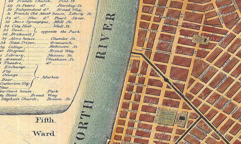 Vintage New York Map 1807 Giant Historic New York City Map - Etsy