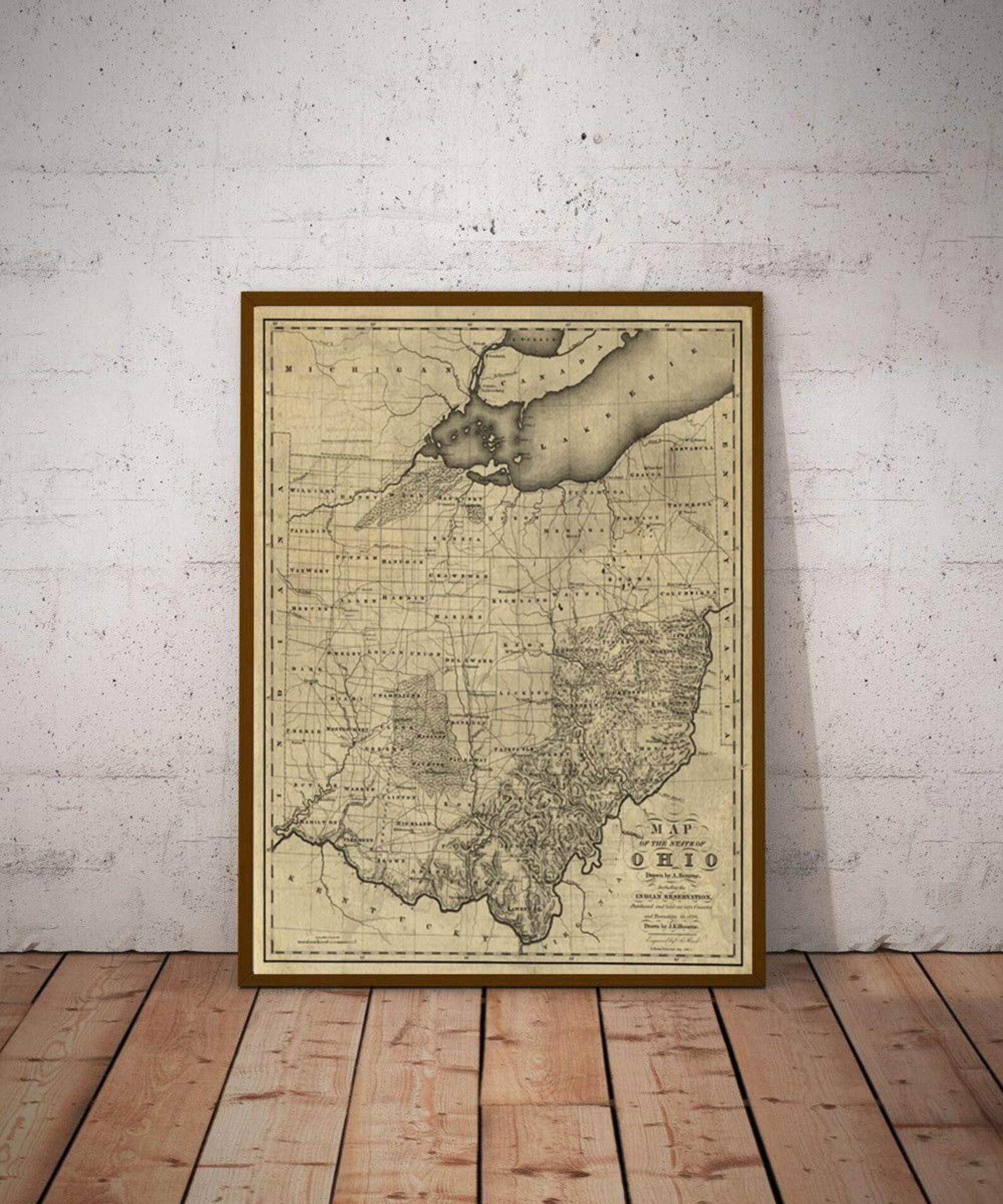 Old Map of Ohio Fine Reproduction Ohio Map Vintage Style Ohio Wall Map ...