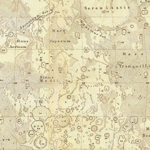 Old Map of the Moon Huge Vintage Historic Perthes 1880 Old Antique ...