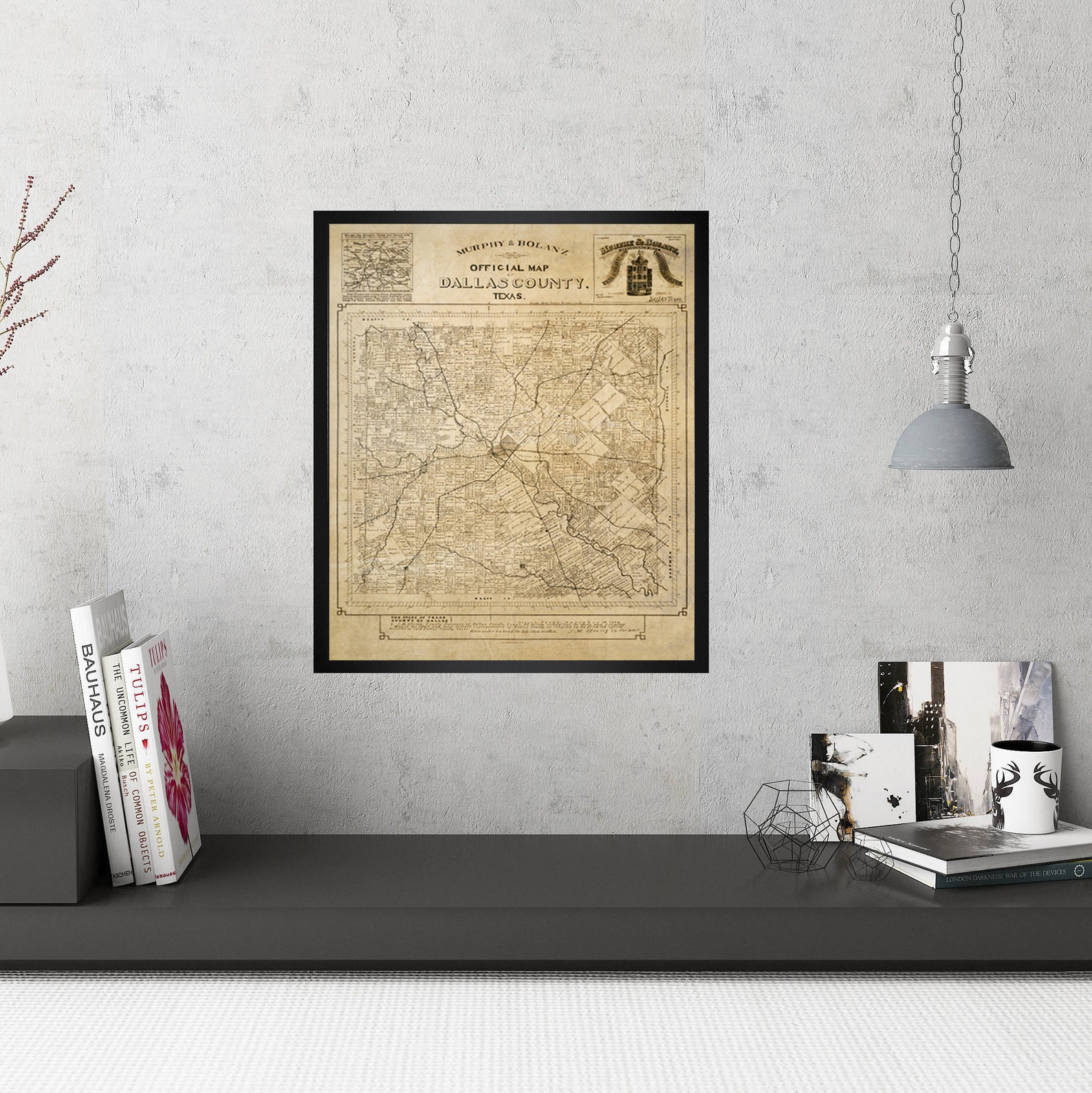 Dallas County Map Poster Print Texas Wall Art Texas Gift | Etsy