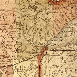 Map of Minnesota 1860 Map of MN Vintage Maps Restoration Style Map ...
