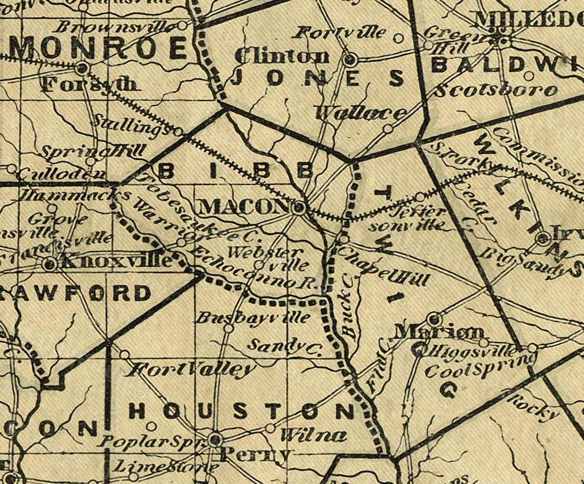 Georgia Map Antique Map of Georgia Antique Restoration - Etsy