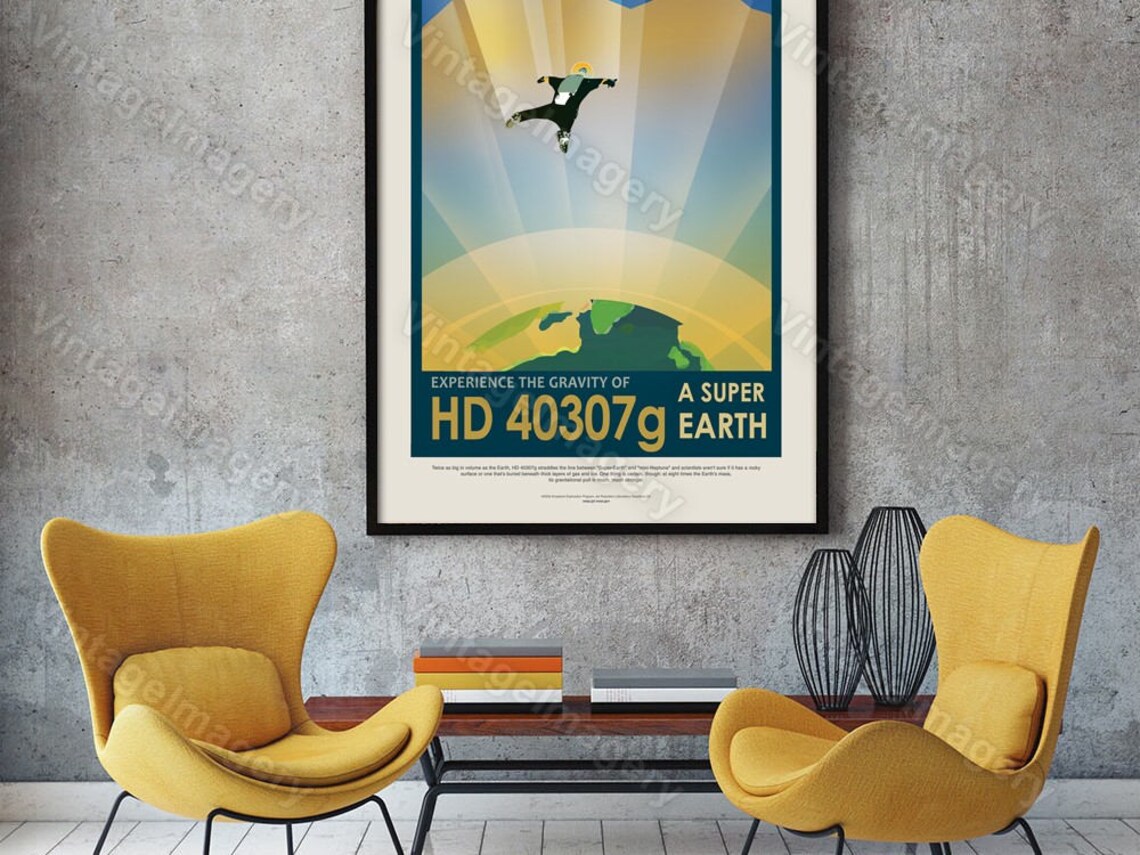 Nasa Exoplanet Travel Poster Super Earth HD 40307g NASA/JPL - Etsy
