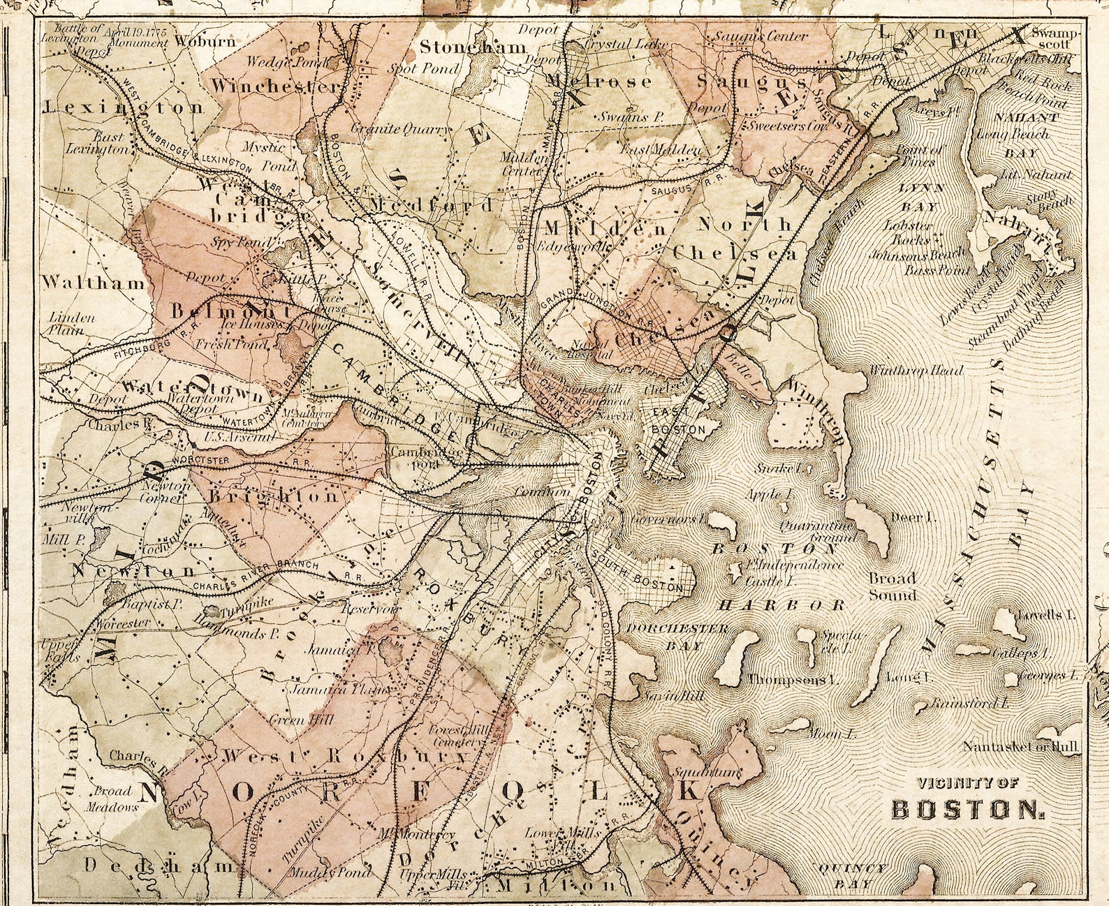 Map of Massachusetts 1865 Massachusetts Map Vintage Map - Etsy