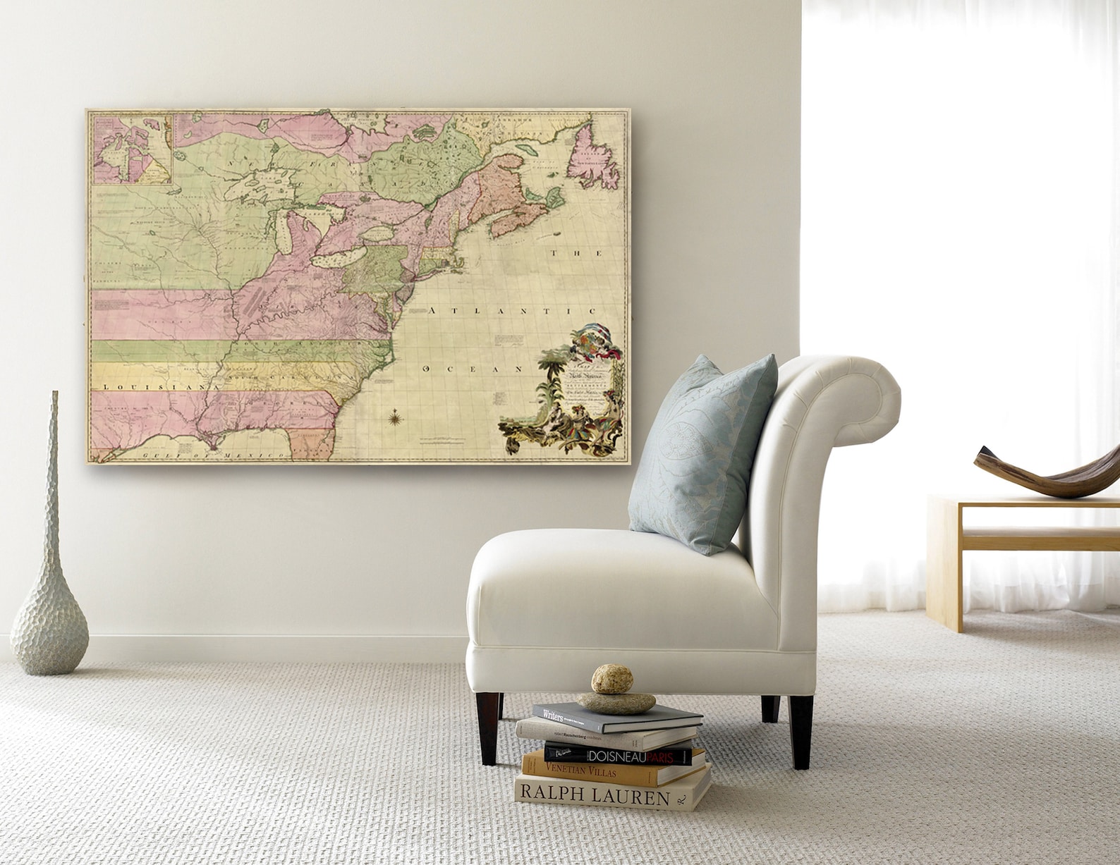 Colonial Map Poster, 1755 Map of British Colonies, North America Map ...