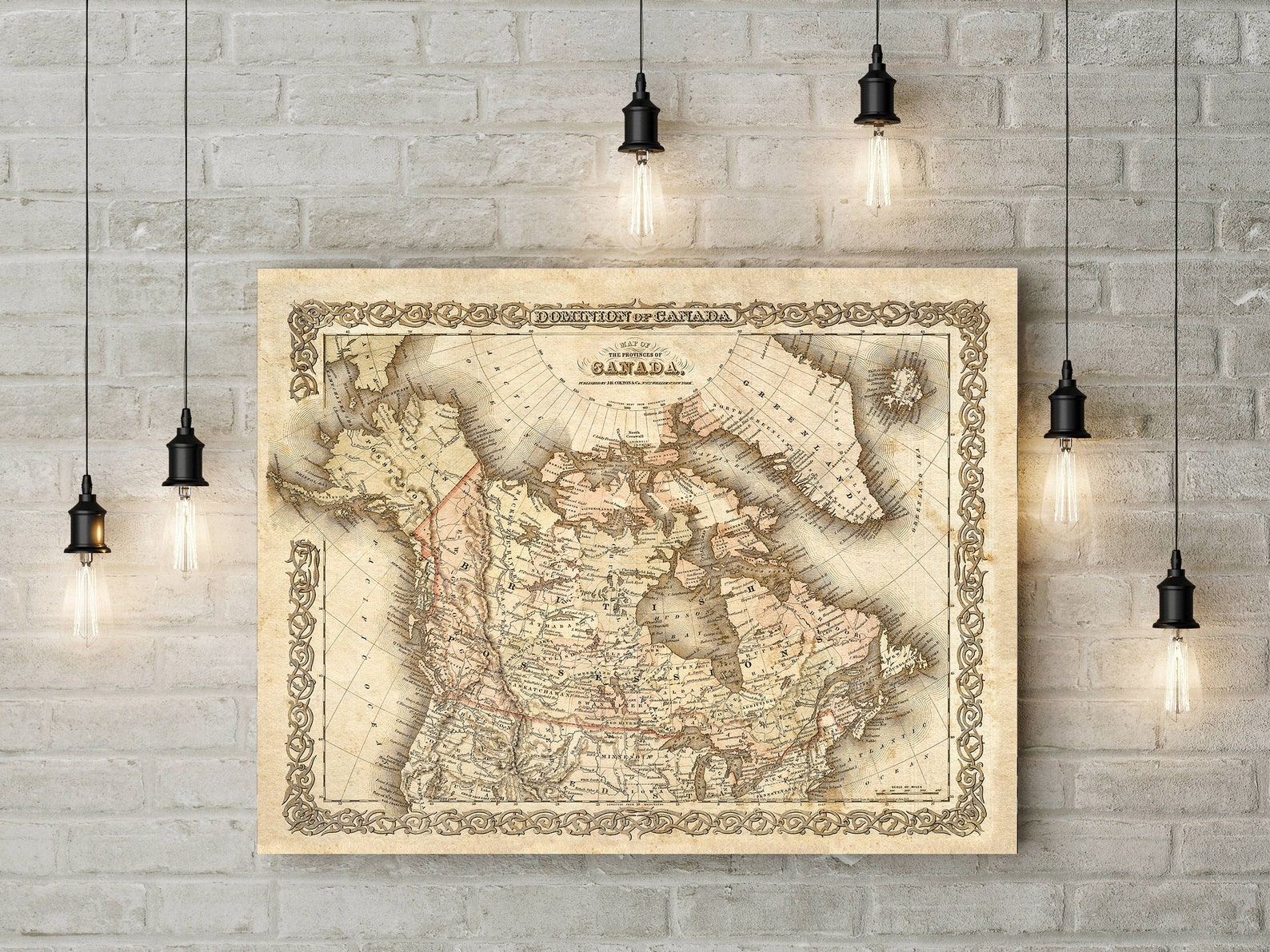 Map of Canada 1855 Canadian Map Vintage Canada Map Restoration | Etsy