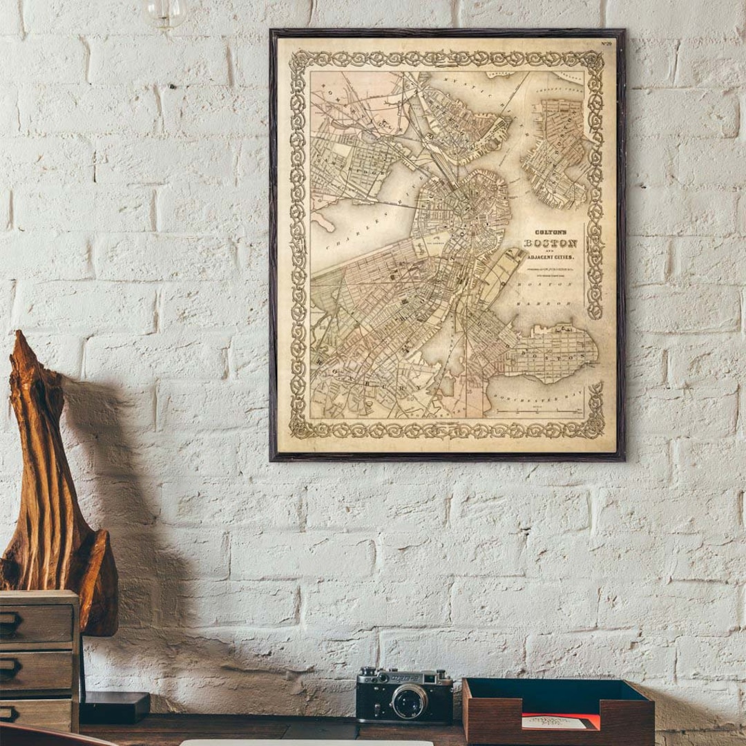 Map of Boston 1886 Boston Map Vintage Boston Map Boston Poster Old ...