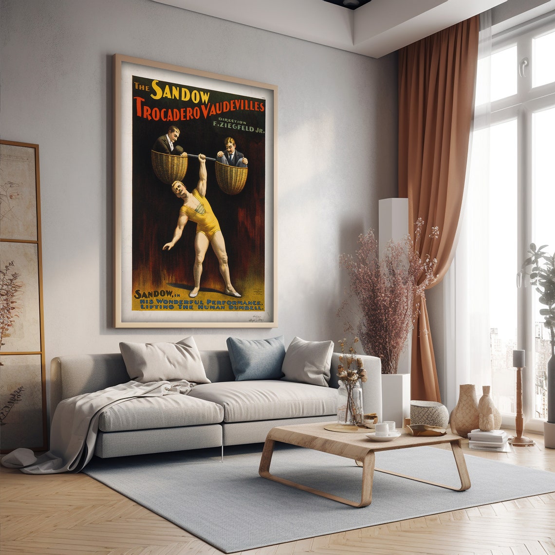 Gym Poster Vintage 1894 Sandow Strongman Theater Act Poster Workout ...