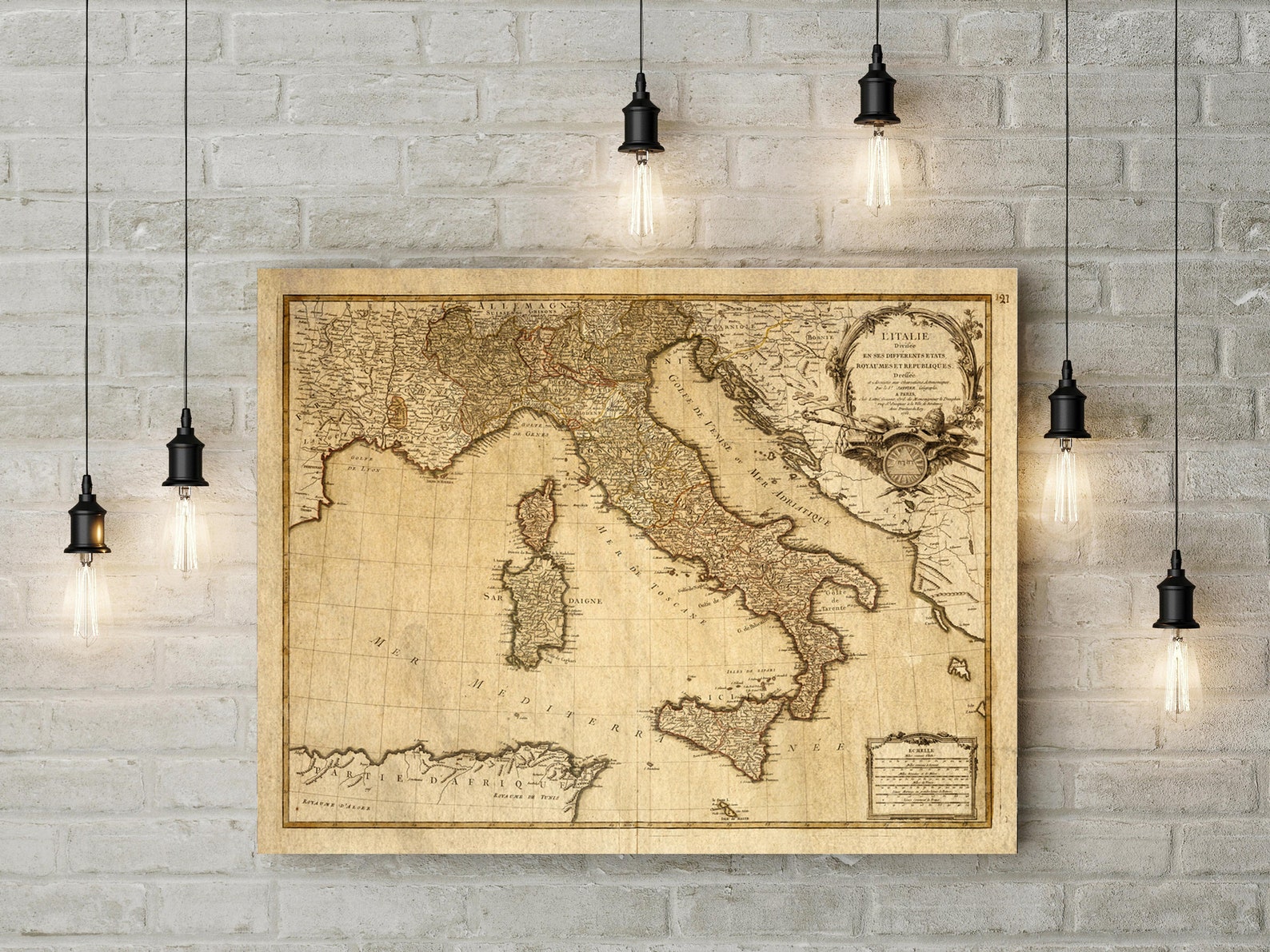 Italy Map - Vintage Italian Map - Antique Map Print - Vintage Map of ...