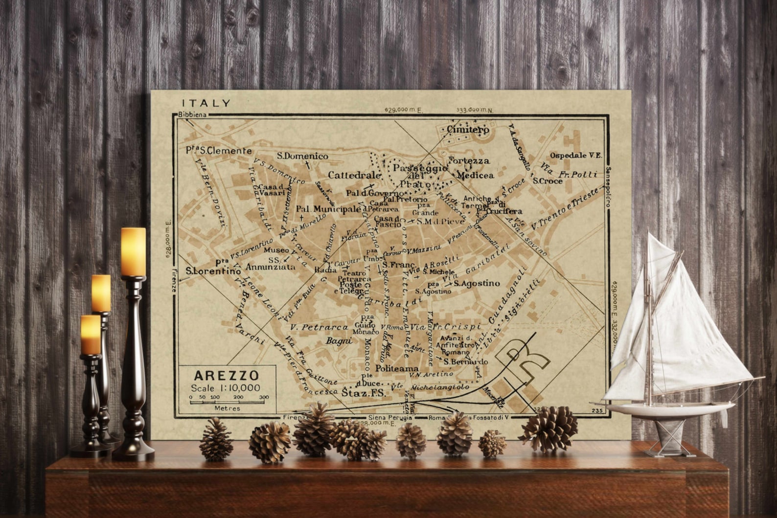 Old Map of Arezzo Italy 1935 Arezzo Map up to 24x36 Old | Etsy