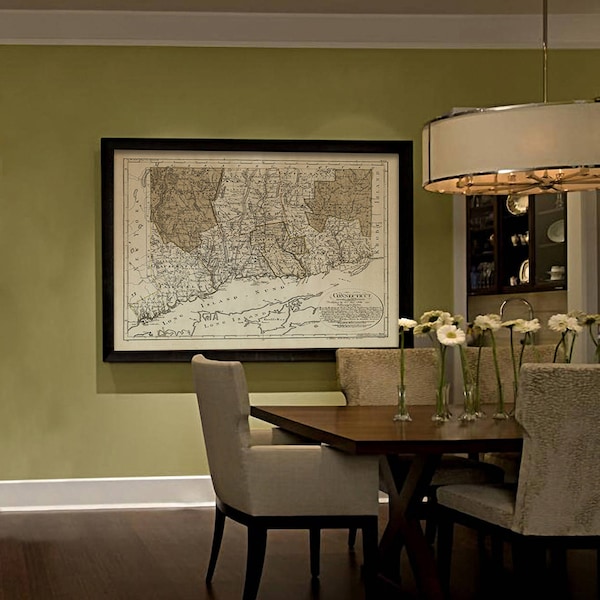Connecticut Historical Map - Etsy UK