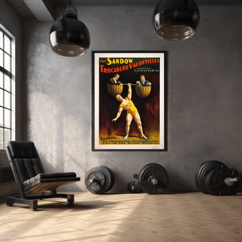 Vintage Strongman Poster 1894 Sandow Theater Act Poster - Etsy