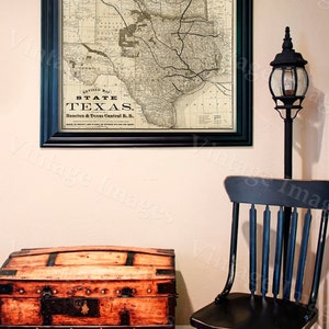 Old Map of Texas 1876 Vintage Historical Wall Map Antique Restoration ...