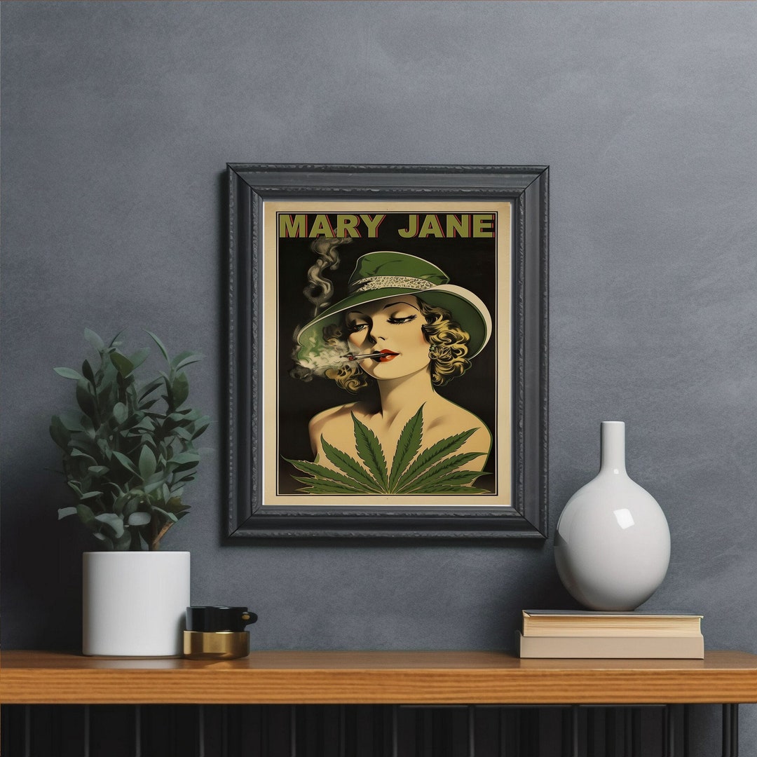 Vintage 1930's Mary Jane Cannabis Poster Dispensary Shop - Etsy