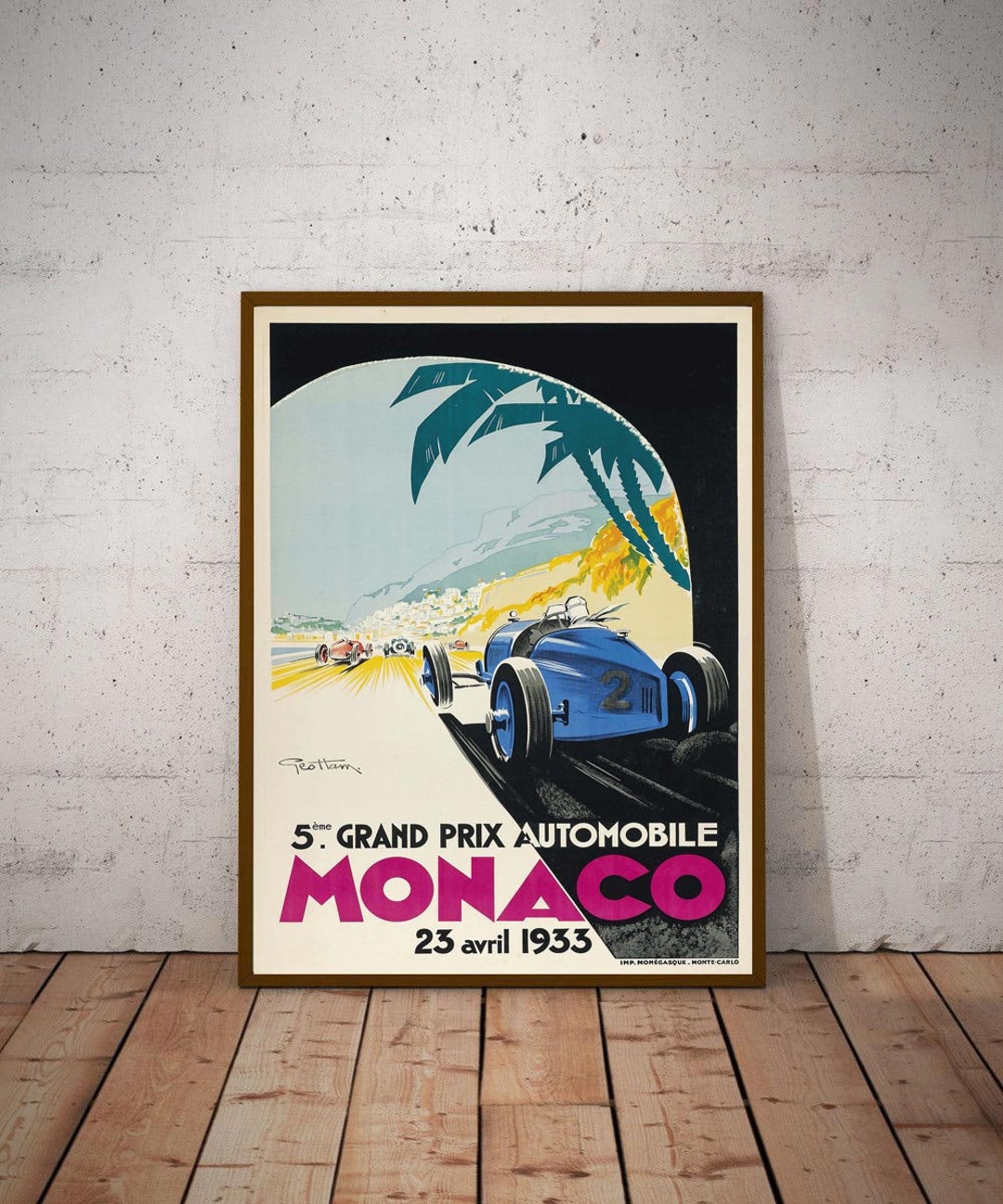 Vintage Race Car Poster 1933 Monaco Grand Prix Poster, Race Fan Gift ...